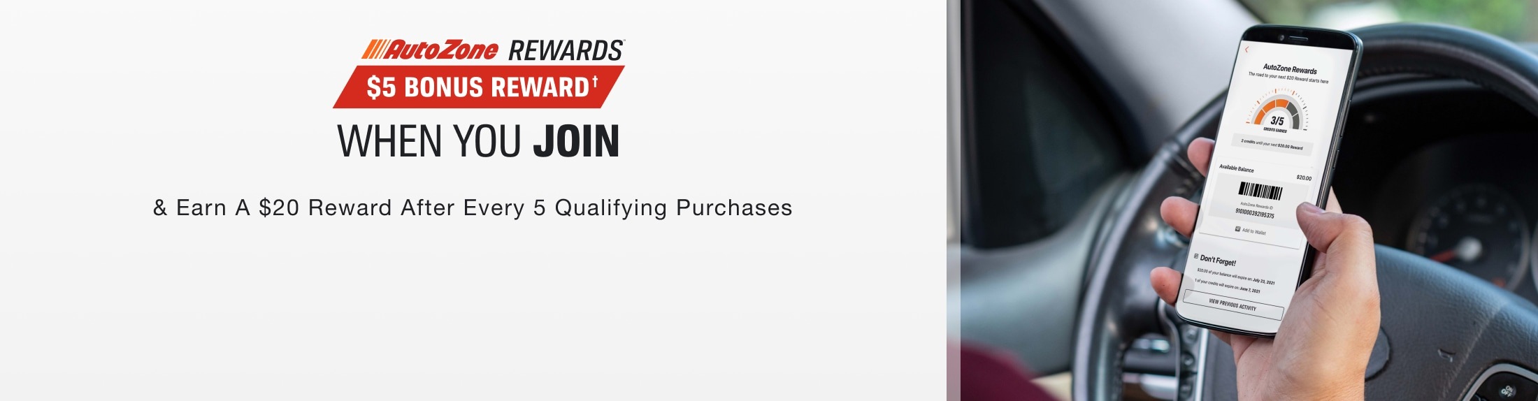 $5 bonus reward when you sign up¹ Earn a $20 Reward after every 5 ...